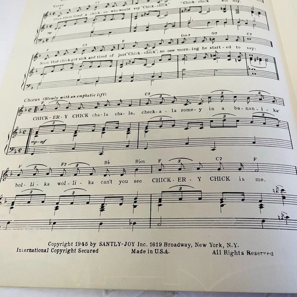 Other | Vintage Sidney Lippman Sylvia Dee Sheet Music Piano Chickery ...